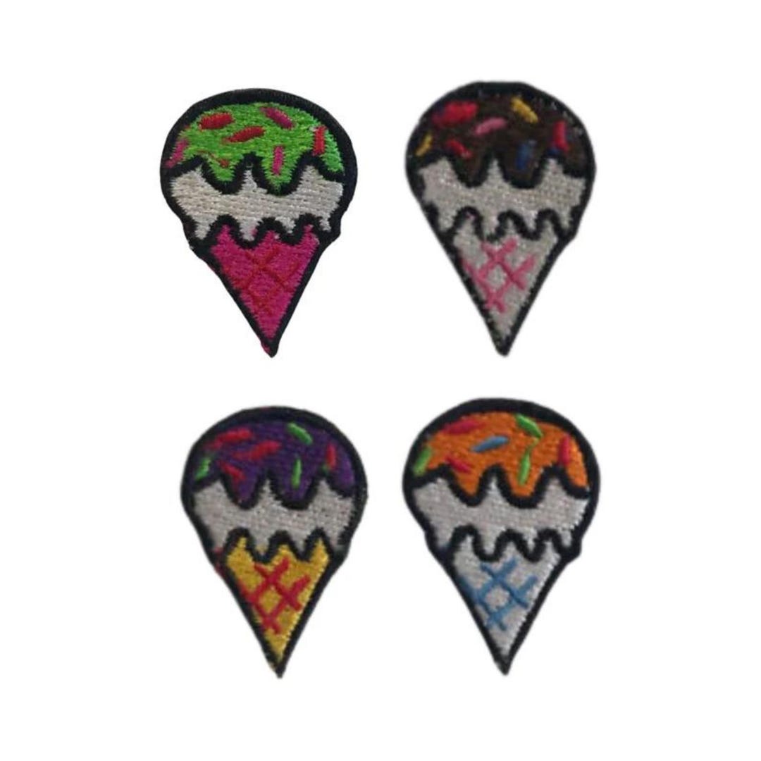 Ice Cream Cone Patch Iron on Sew on Clothes Bag Jeans Fabric Embroidery ...