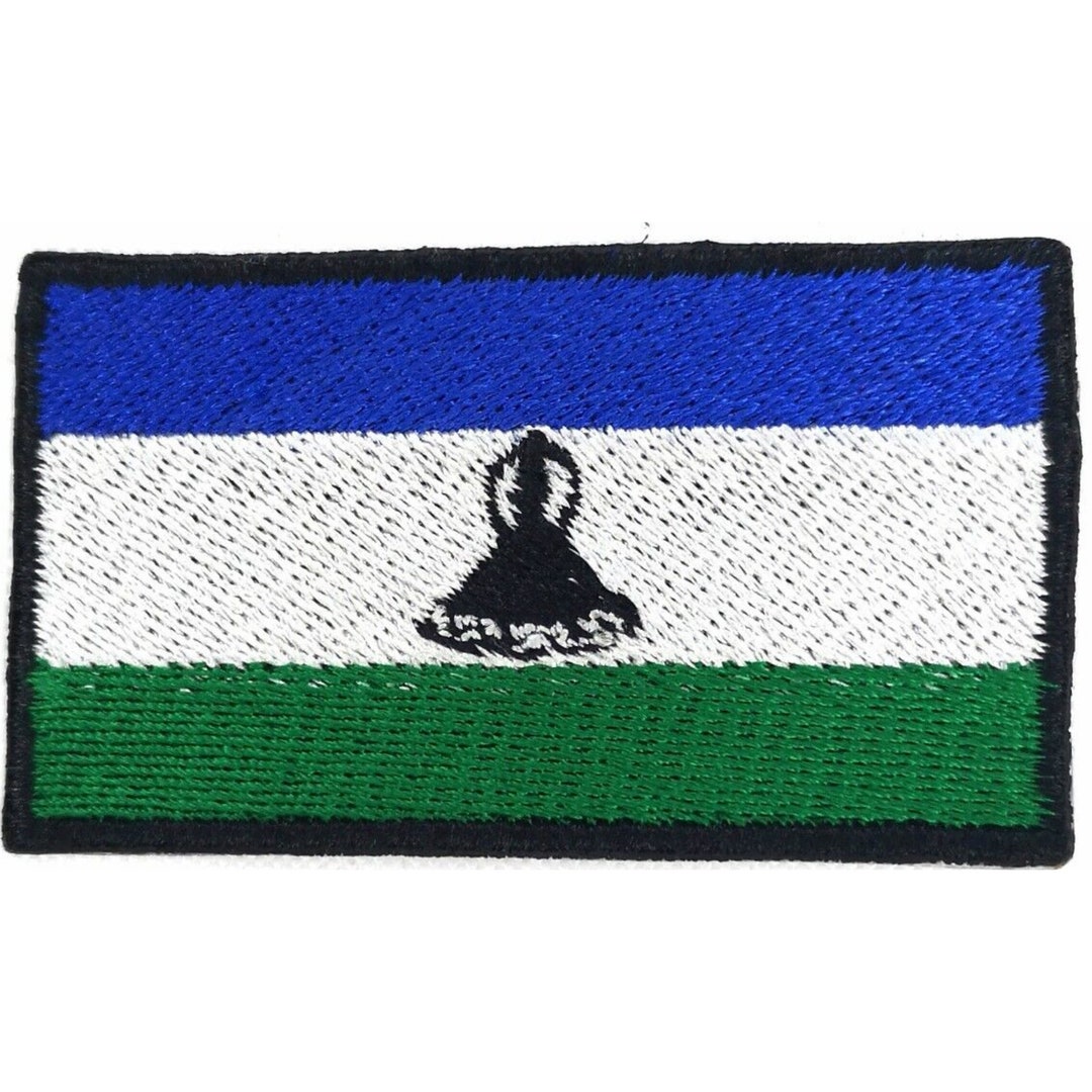 Lesotho Country Flag Iron on Patch Embroidered Sew on Applique - Etsy