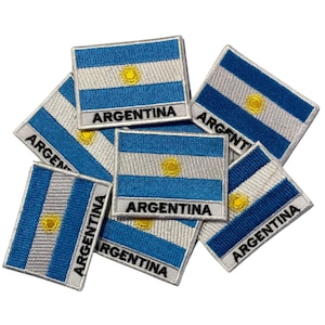 Argentina International Country Flag With Name Iron on Patch Embroidered Sew on Applique Badge ...