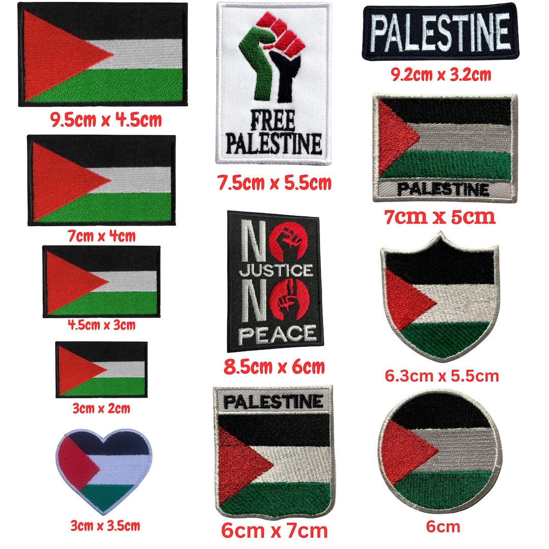 Free Palestine Flags Iron on Patch Embroidered Sew on Applique Free Gaza Badge - Etsy