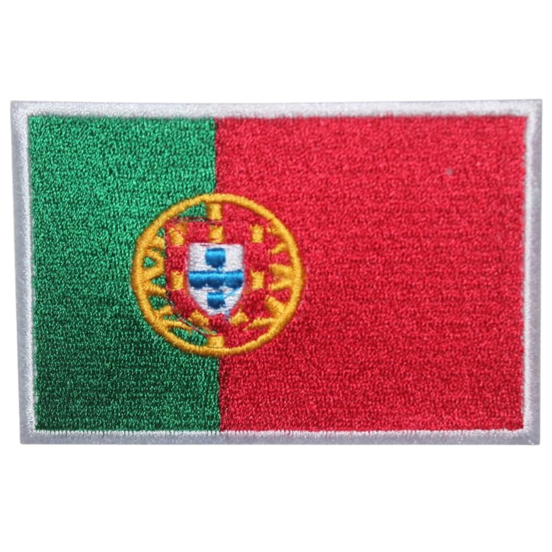 Portugal Flag Embroidered Iron / Sew on Patch Football T Shirt ...