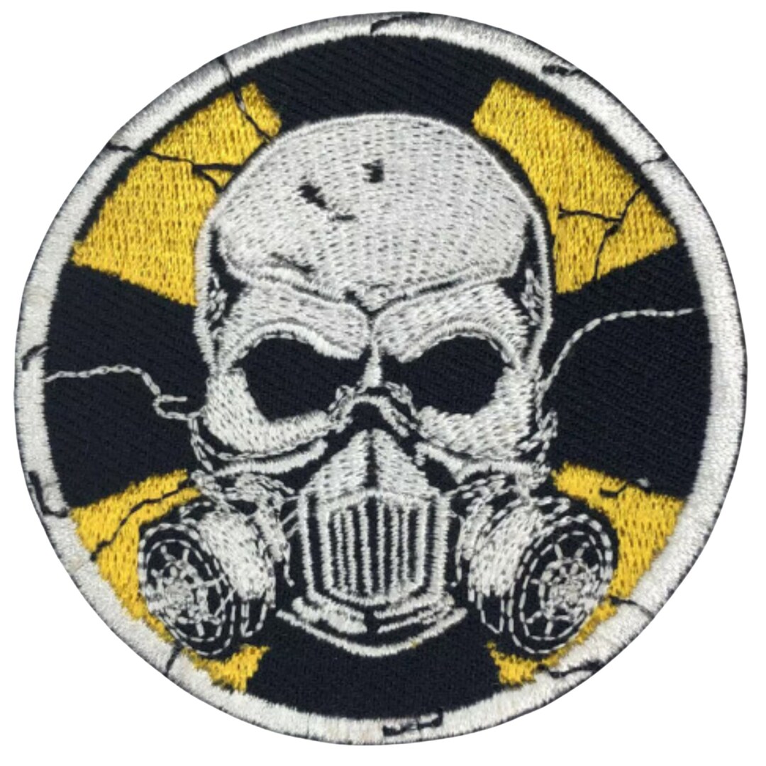 Radiation Skull With Mask Biker Iron on Patch Embroidered Sew on ...