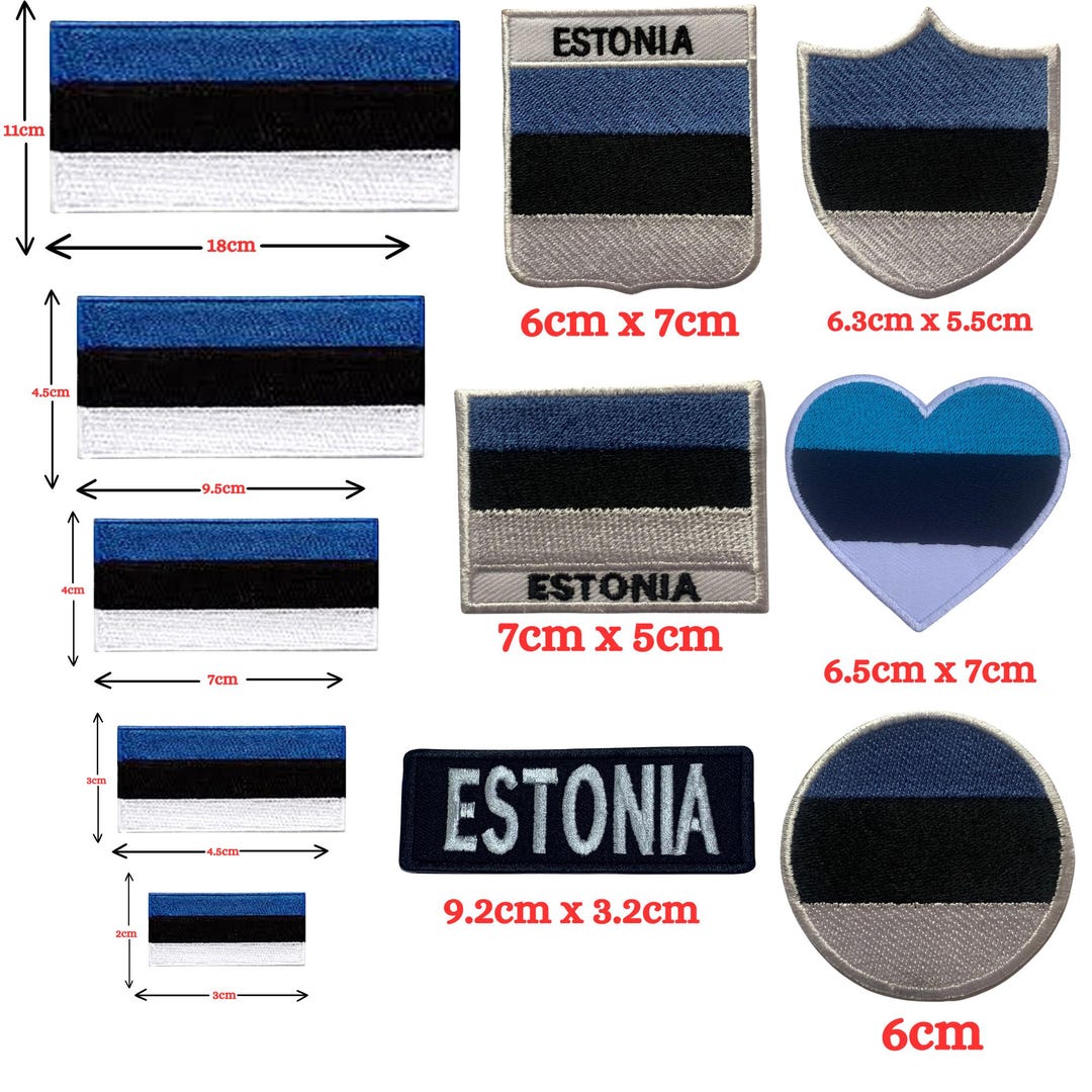 Estonia International Country Different Flags Iron on Patch Embroidered Sew on Badge - Etsy