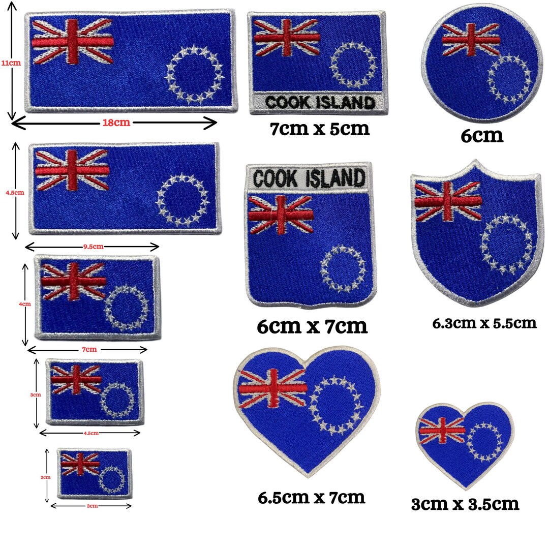 Cook Island Country Flag Patch Iron on or Sew on Embroidered Applique ...