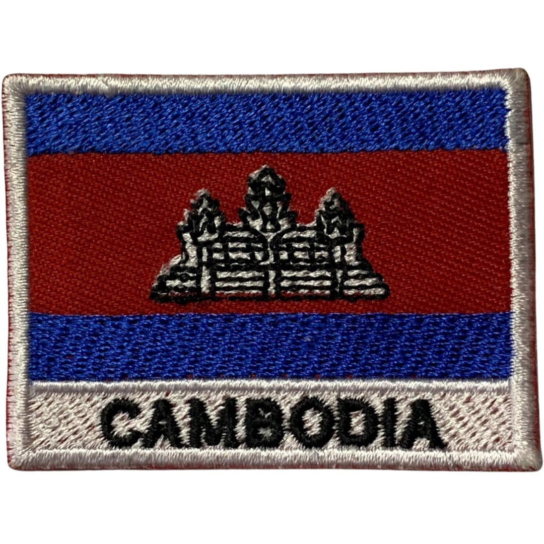 Cambodia Flag With Name Patch Iron on / Sew on Clothes Jacket Embroidered Cambodian Badge - Etsy