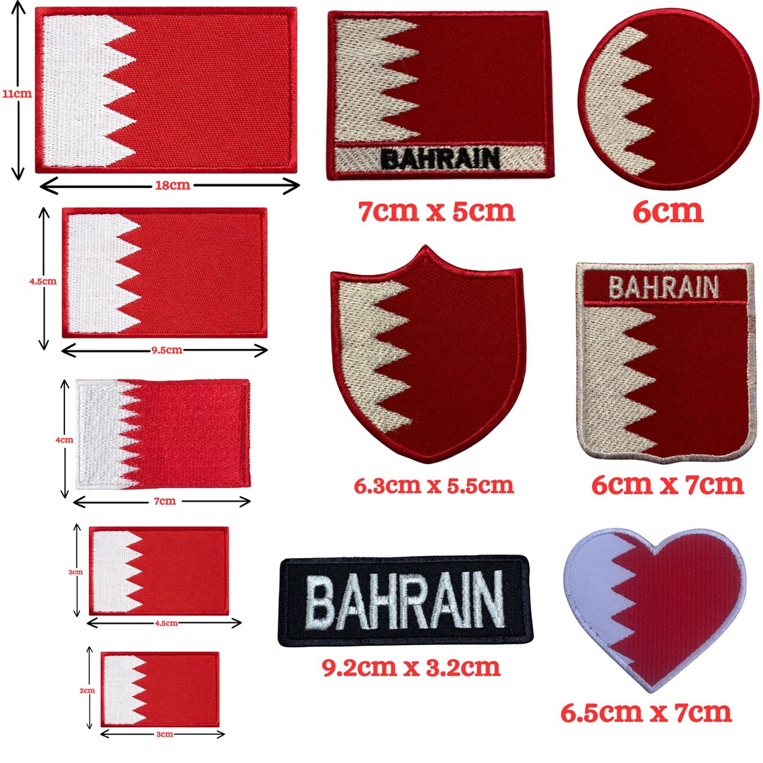 Bahrain International Country Different Flags Iron on Patch Embroidered Sew on Applique Badge - Etsy