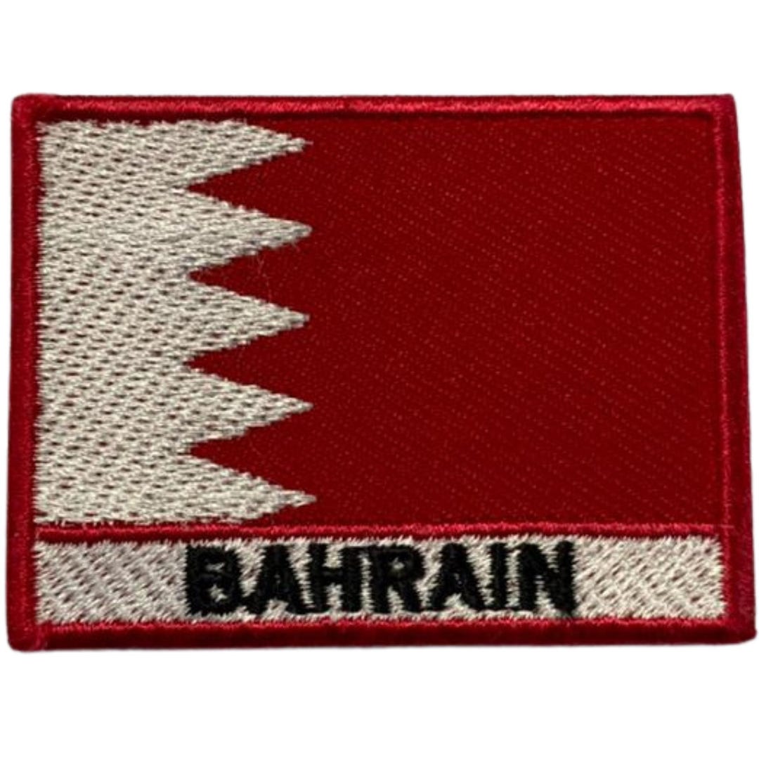Bahrain International Country Flag With Name Iron on Patch Embroidered Sew on Applique Badge - Etsy