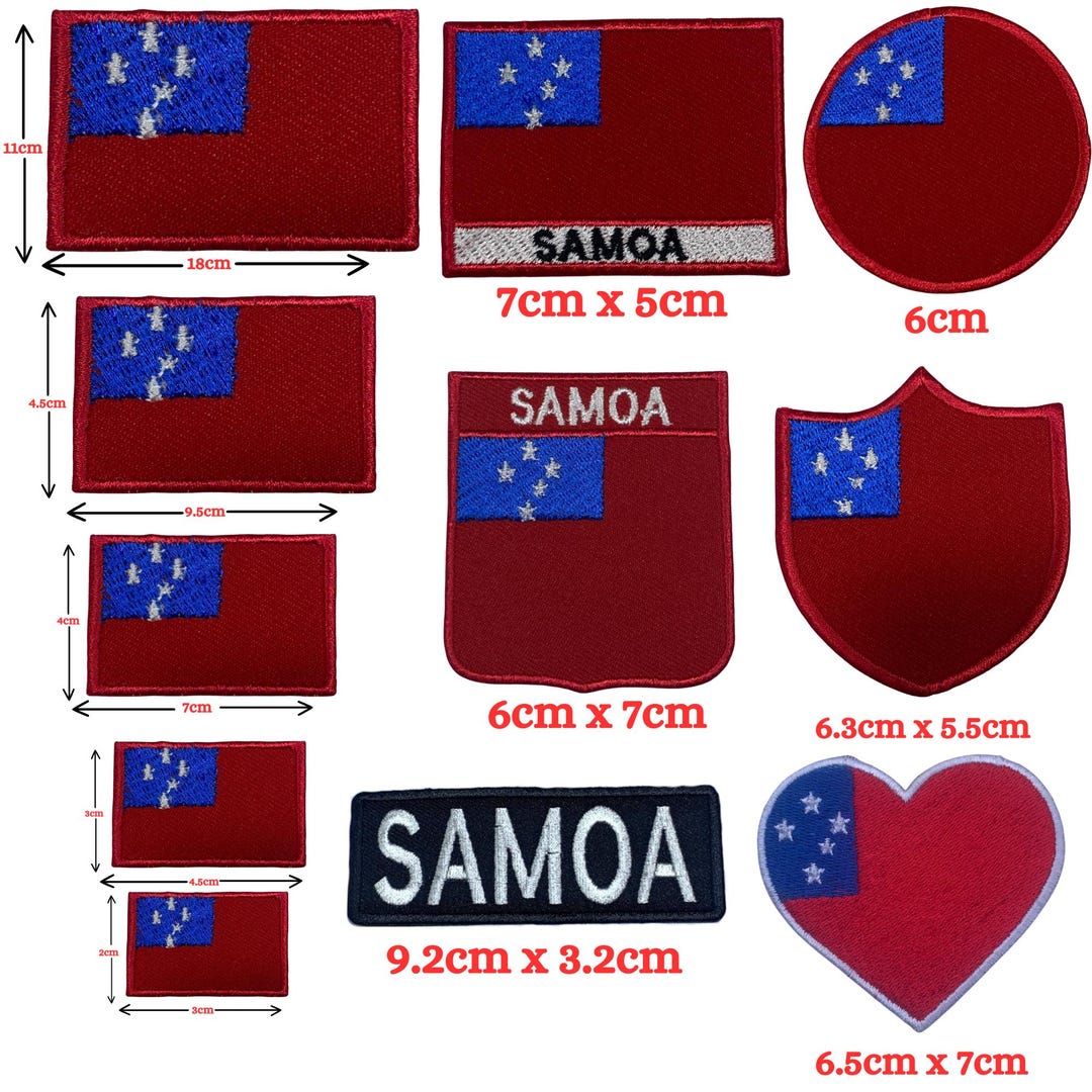 Samoa National Country Flags Iron on Patch Embroidered Sew on Badge - Etsy