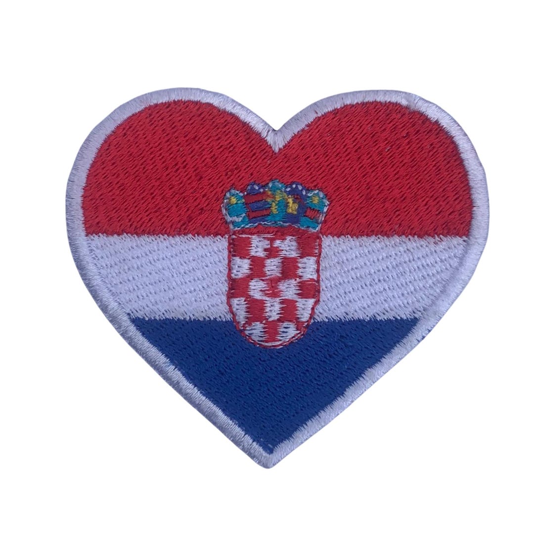 Croatia National Country Heart Flag Iron on Patch Embroidered Sew on ...
