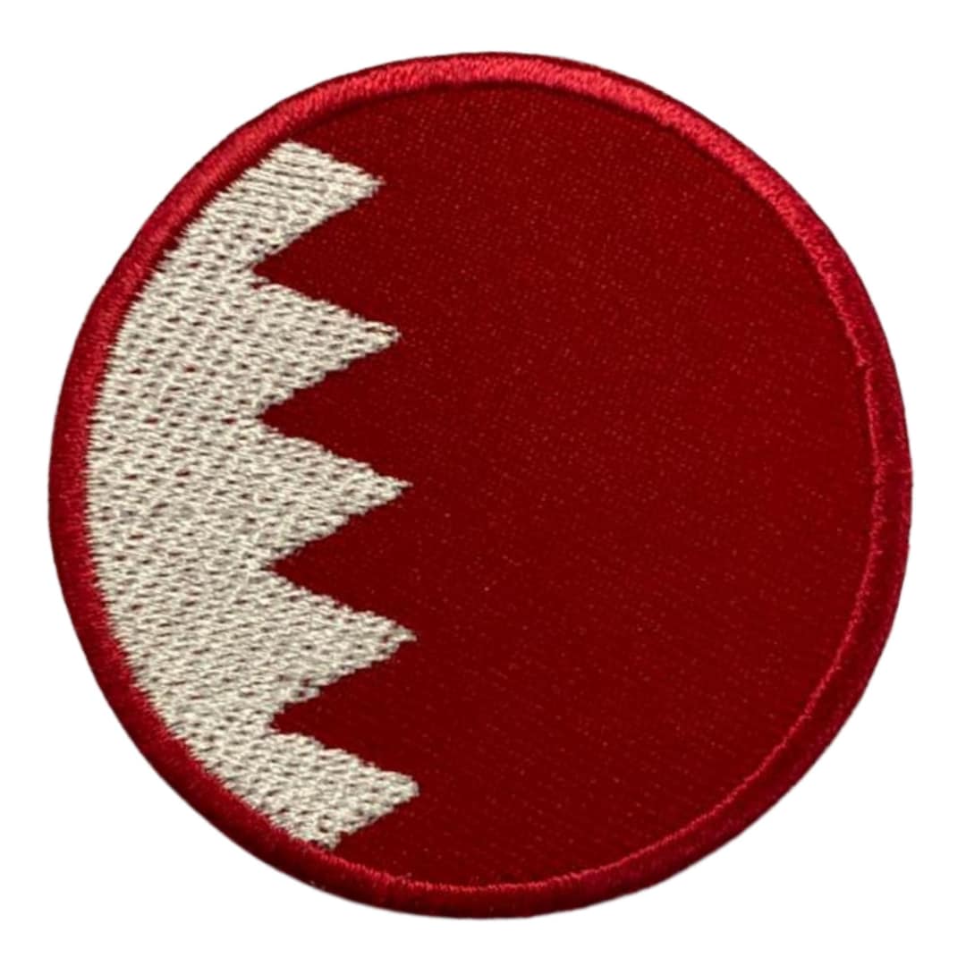 Bahrain International Country Round Flag Iron on Patch Embroidered Sew on Applique Badge - Etsy