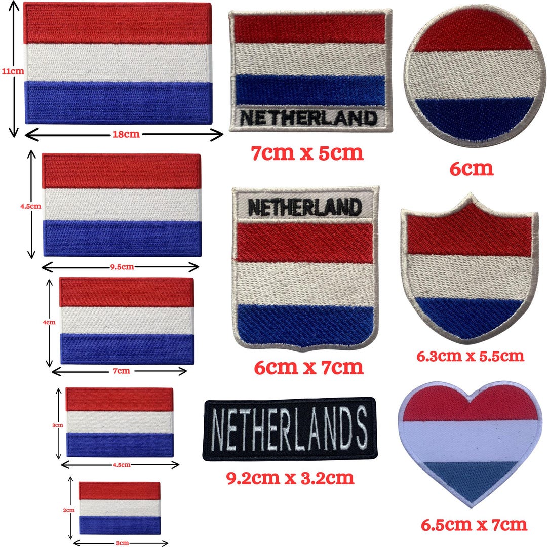 Netherlands International Country Different Flags Iron on Patch Embroidered Sew ON Badge - Etsy
