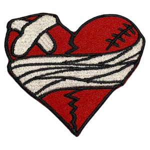 Broken Damage Hurt Heart With Band-aid Badges Iron on Sew on Applique ...