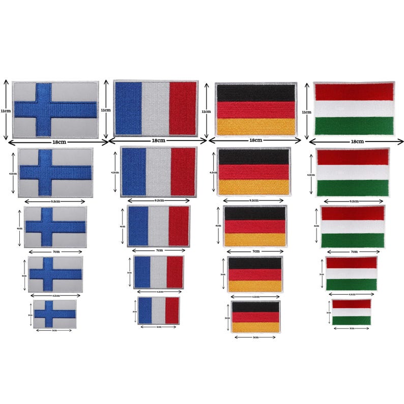 Embroidered Different Sizes National Country Flags Iron Sew on ...