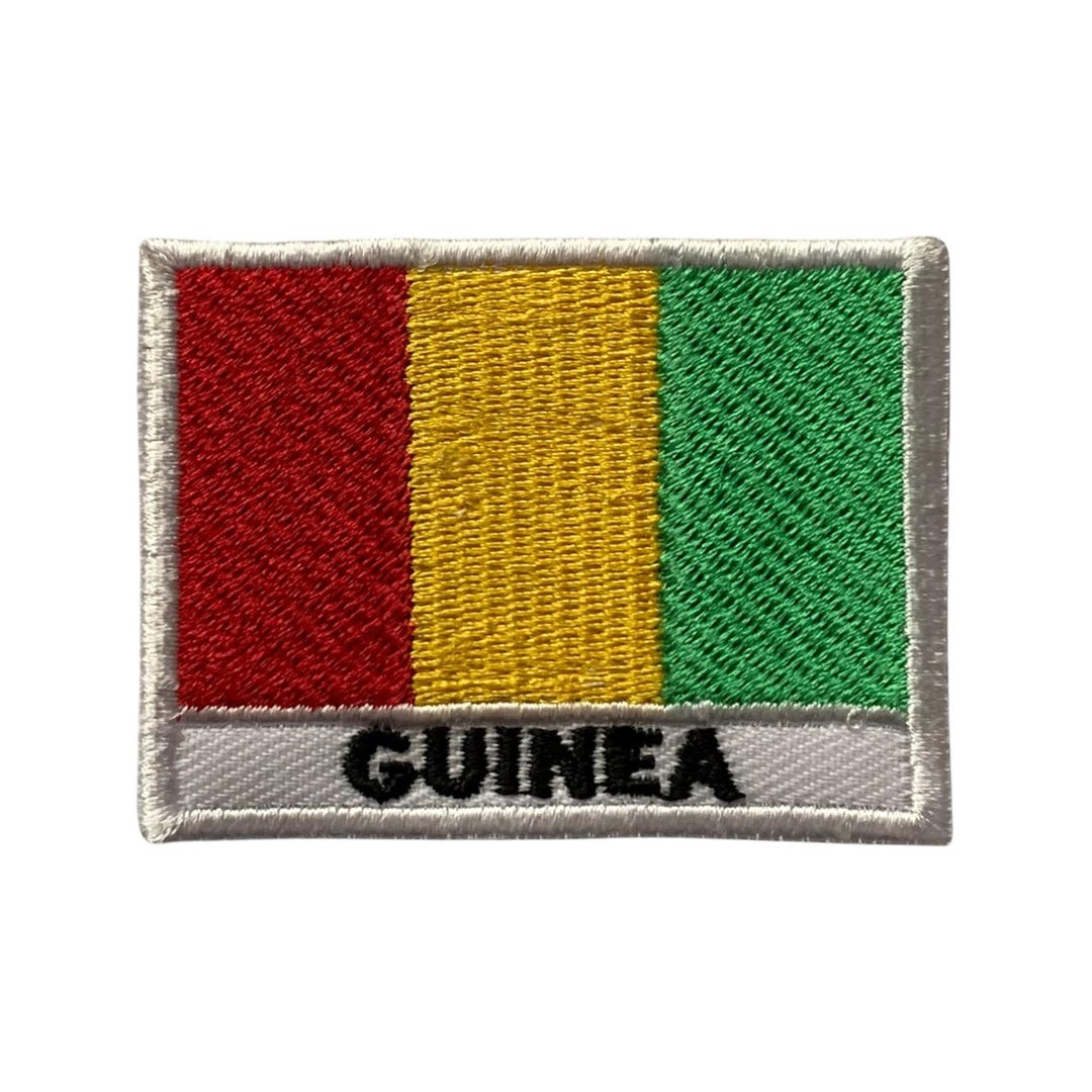Guinea Flag With Name Iron on Patch Embroidered Sew on Applique Badge ...
