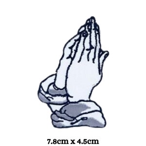 Praying Hands Patches Religious Iron on Patch Embroidered Applique - Embellishments for Clothing ...