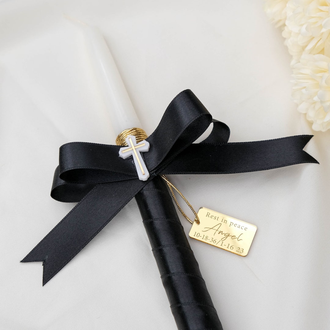 Bougie funéraire personnalisée, bougie pour invités funéraires, cadeau ...