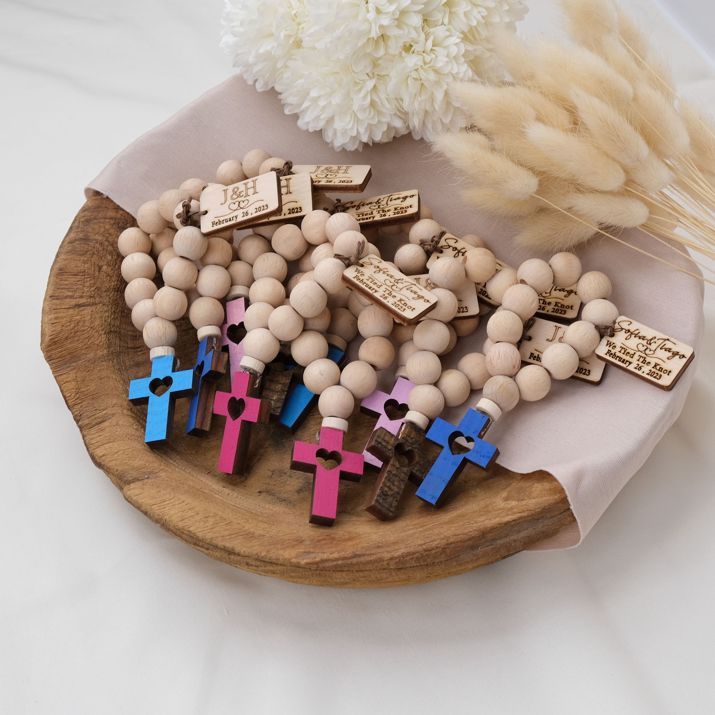 Rosary Favors for Wedding Guests, Personalized Church Wedding Favors ...