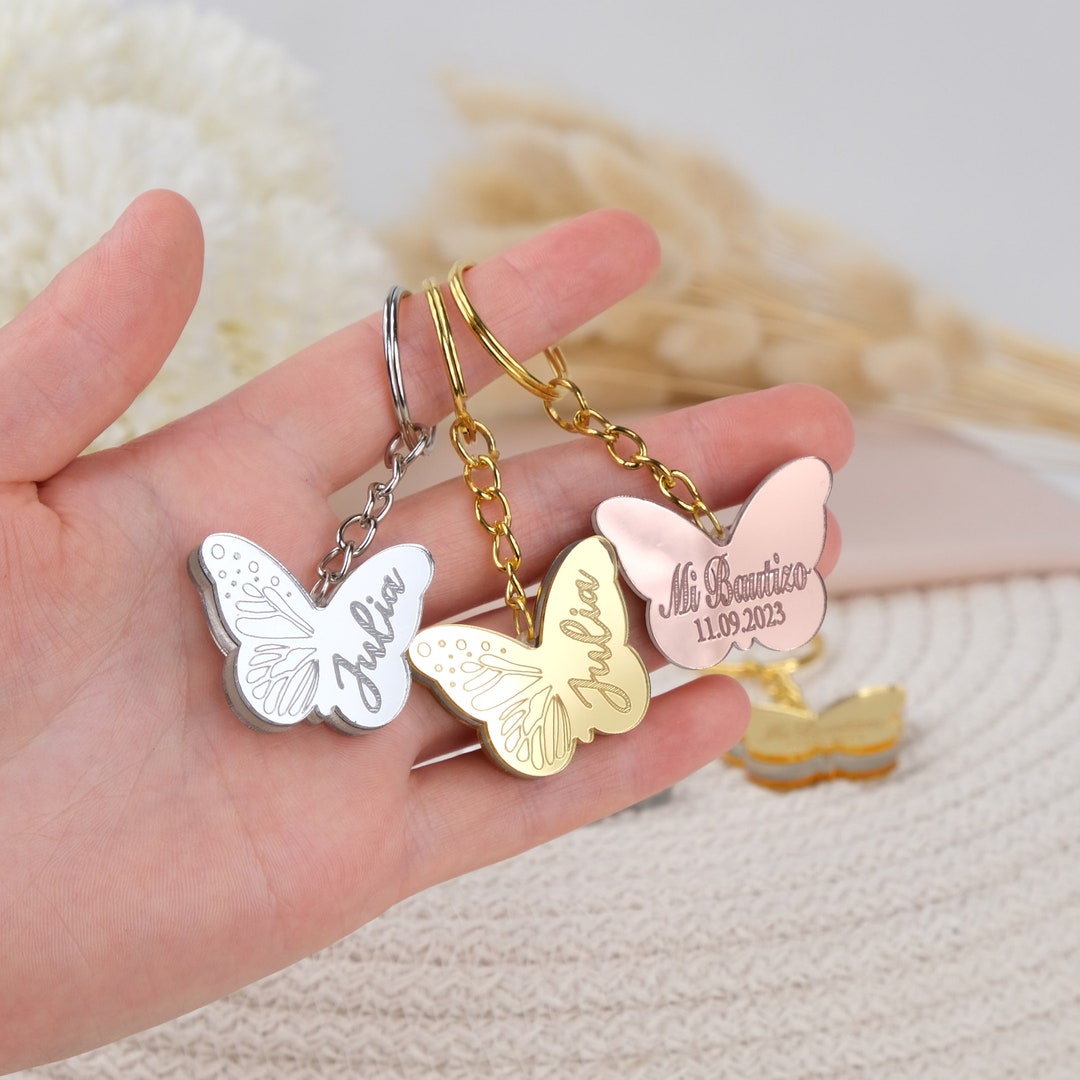 Christening Personalized Favors With Butterfly Keychain Gift for Guests ...