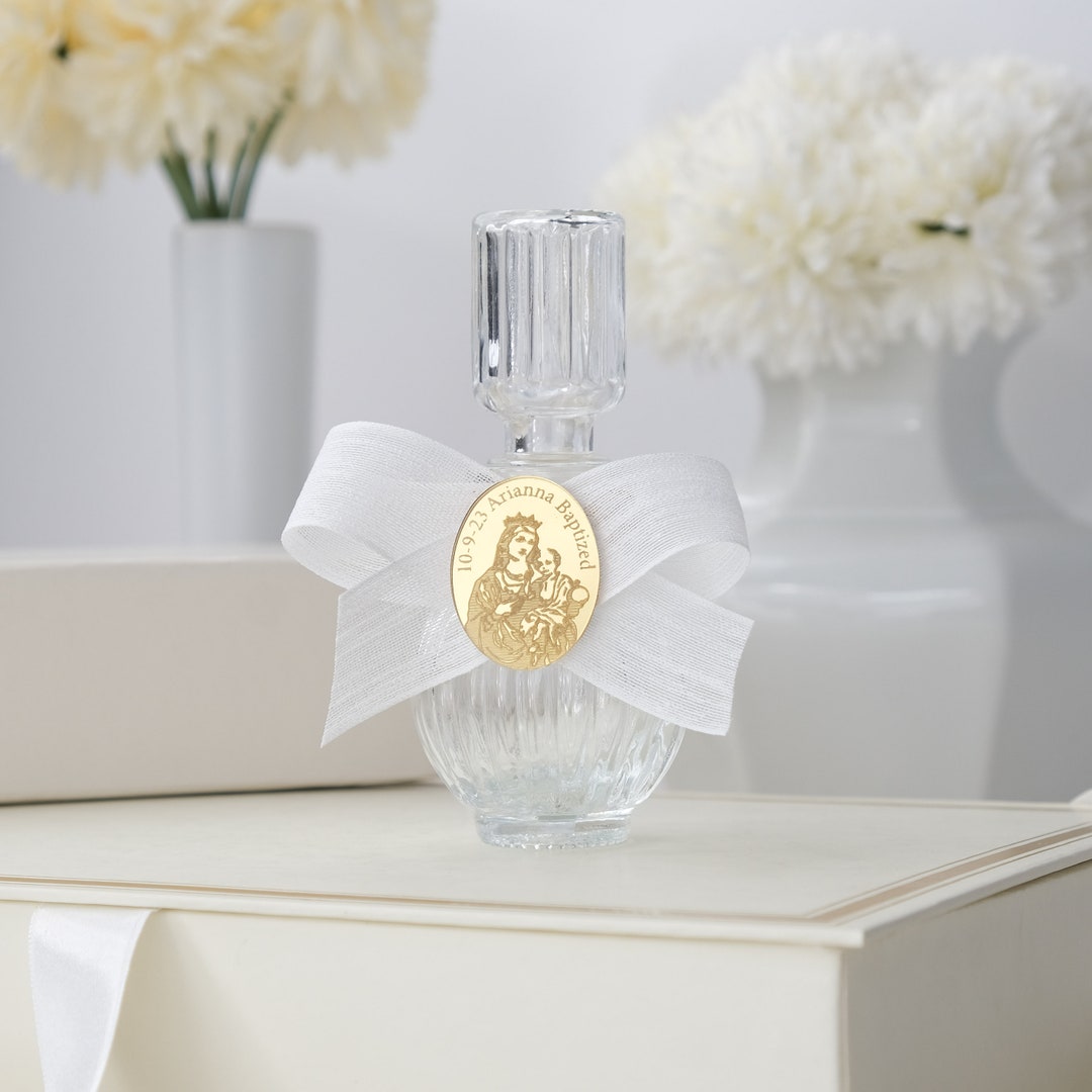 Personalized Holy Water Bottle for Baptism, Christening Guest Gift ...