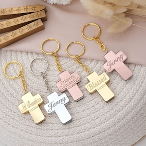 Christening Favors With Personalized Cross Keychain, Baptism Souvenirs ...