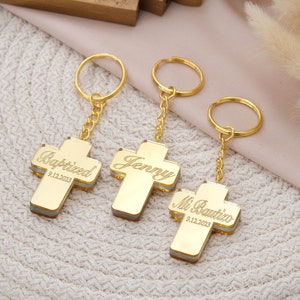 Christening Favors Girl&boy Personalized Cross Keychains, Baptism ...