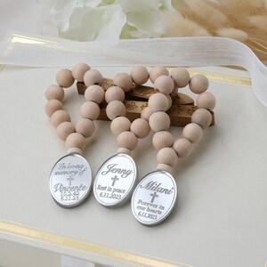 Personalized Wooden Rosary Funeral Favors, Memorial Remembrance Gift - Etsy