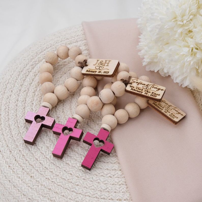 Rosary Favors for Wedding Guests, Personalized Church Wedding Favors ...