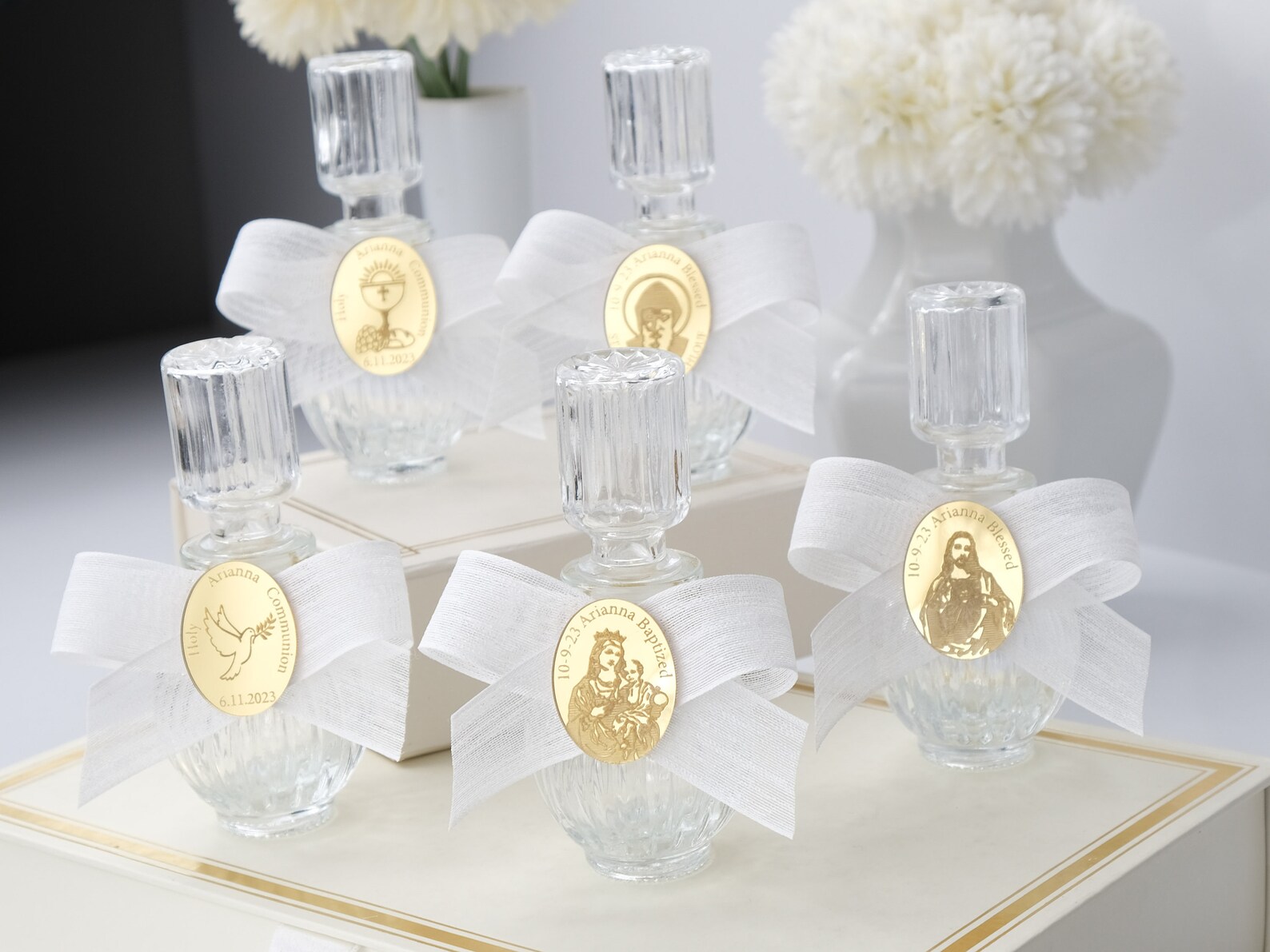Personalized Holy Water Bottle for Baptism, Christening Guest Gift ...