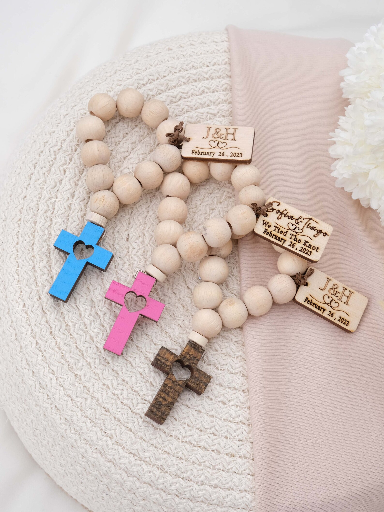 Rosary Favors for Wedding Guests, Personalized Church Wedding Favors ...