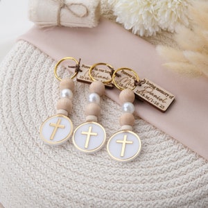 Personalized Funeral Keychain Favors, Cross Memorial Service Gifts ...