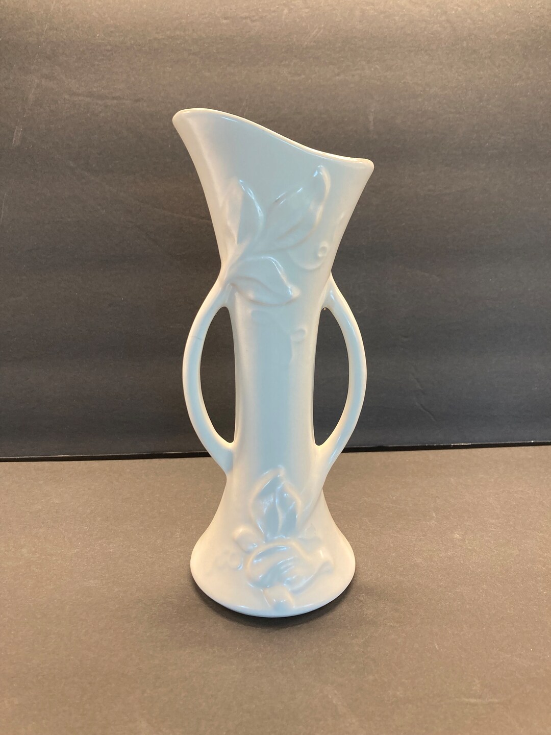 Red Wing Floral Pottery Vase, 1950s, Great Shape, White With Spring ...