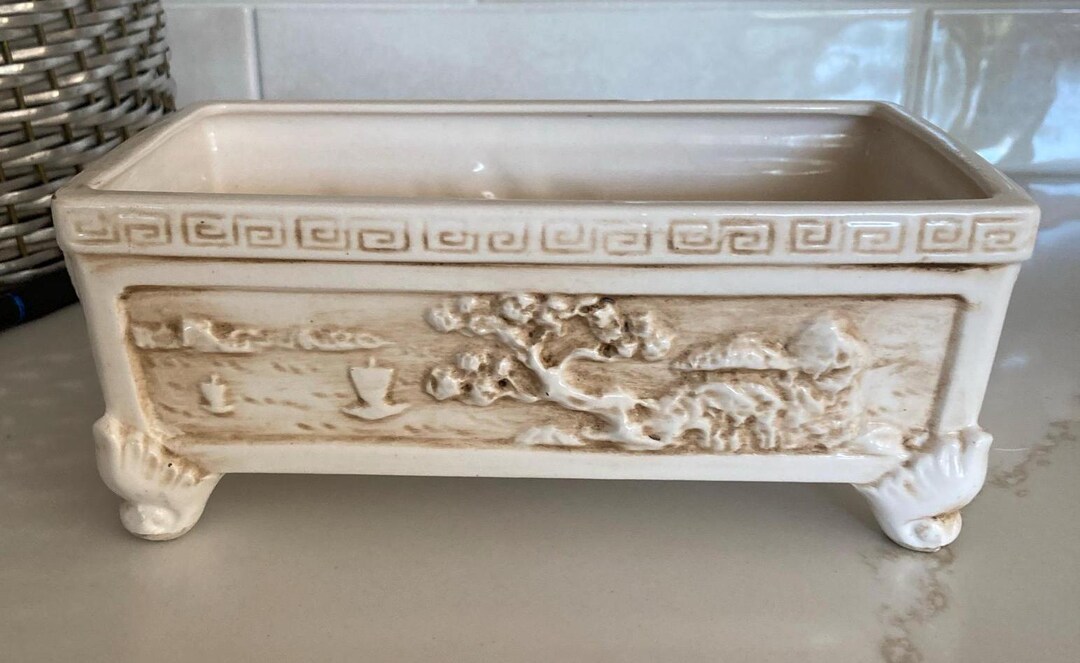 Asian Themed Lefton Planter, Bowl, Elephant Head Handles on the Sides ...