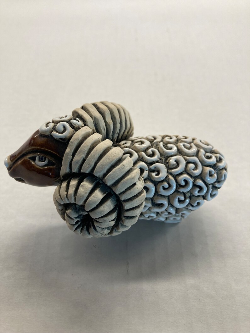 Signed Artesania Rinconada Pottery Ram Figurine From Uruguay, Retired ...