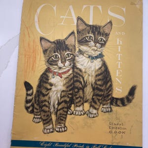 Cats and Kittens Vintage 8 Print Portfolio, Gladys Emerson Cook 1899 ...