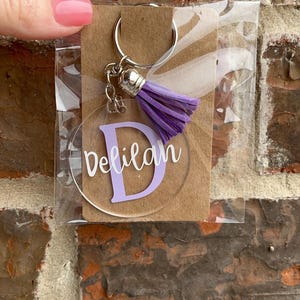 Personalized Cute Keychain Custom Keychain With Initial Keychain With ...