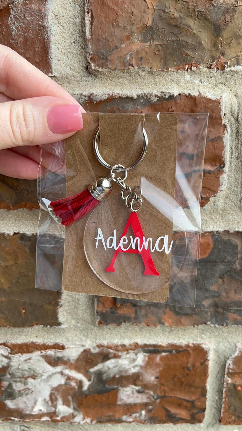 Personalized Cute Keychain Custom Keychain With Initial Keychain With ...