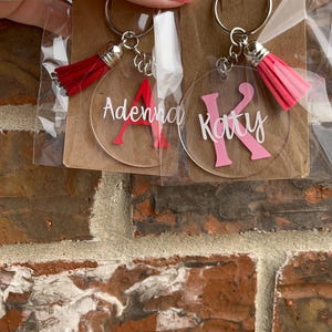 Personalized Cute Keychain Custom Keychain With Initial Keychain With ...