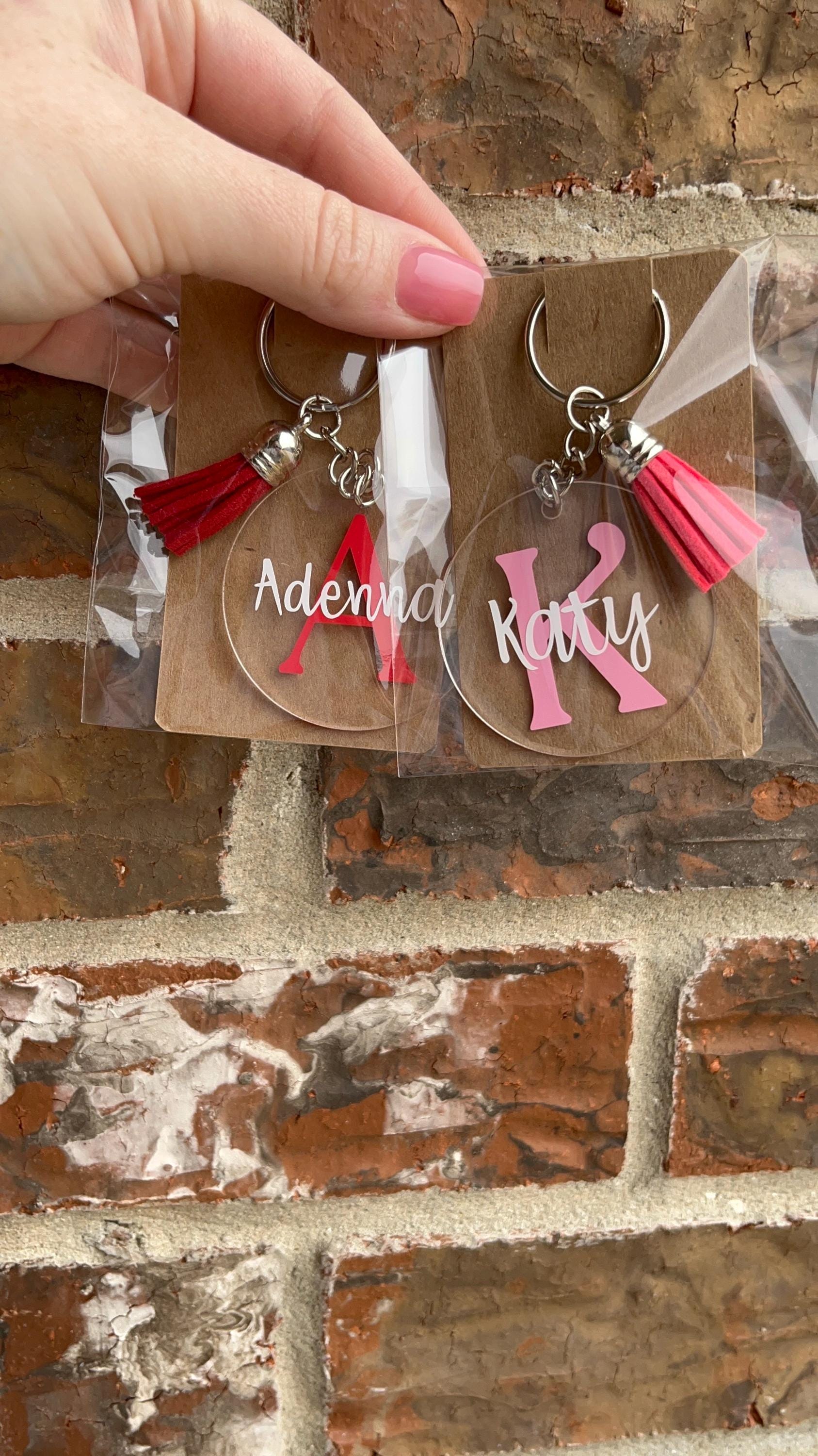 Personalized Cute Keychain Custom Keychain With Initial Keychain With ...