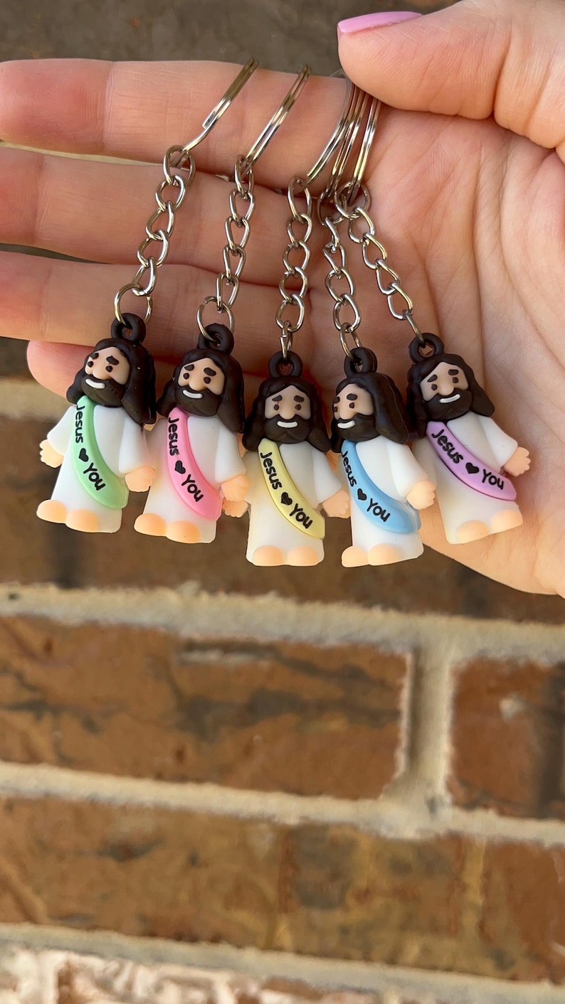 Mini Jesus Figurines Pastel Keychains: Little Jesus Gifts - Etsy