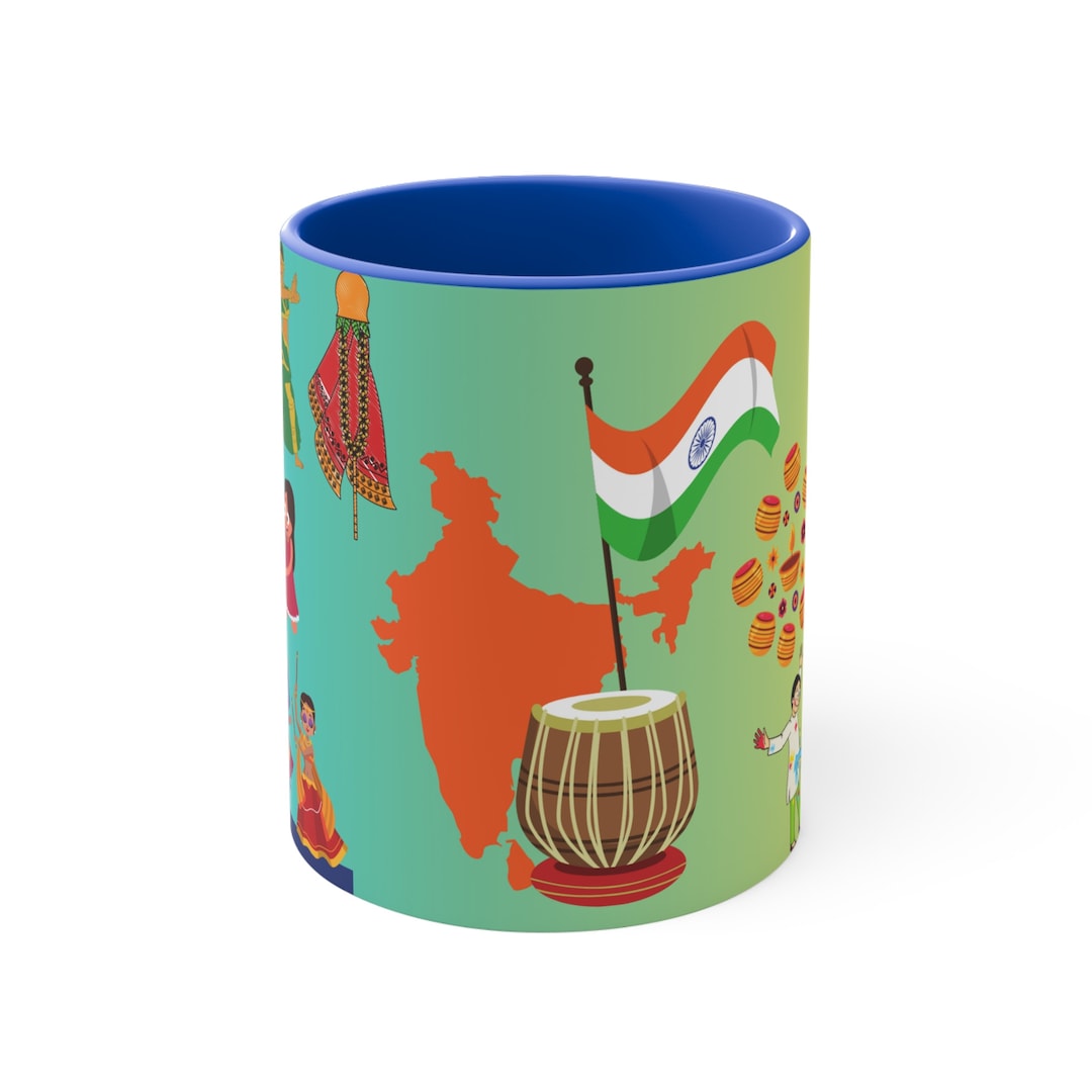 India Independence Day Accent Mug, Tradition of India, Indian Flag ...