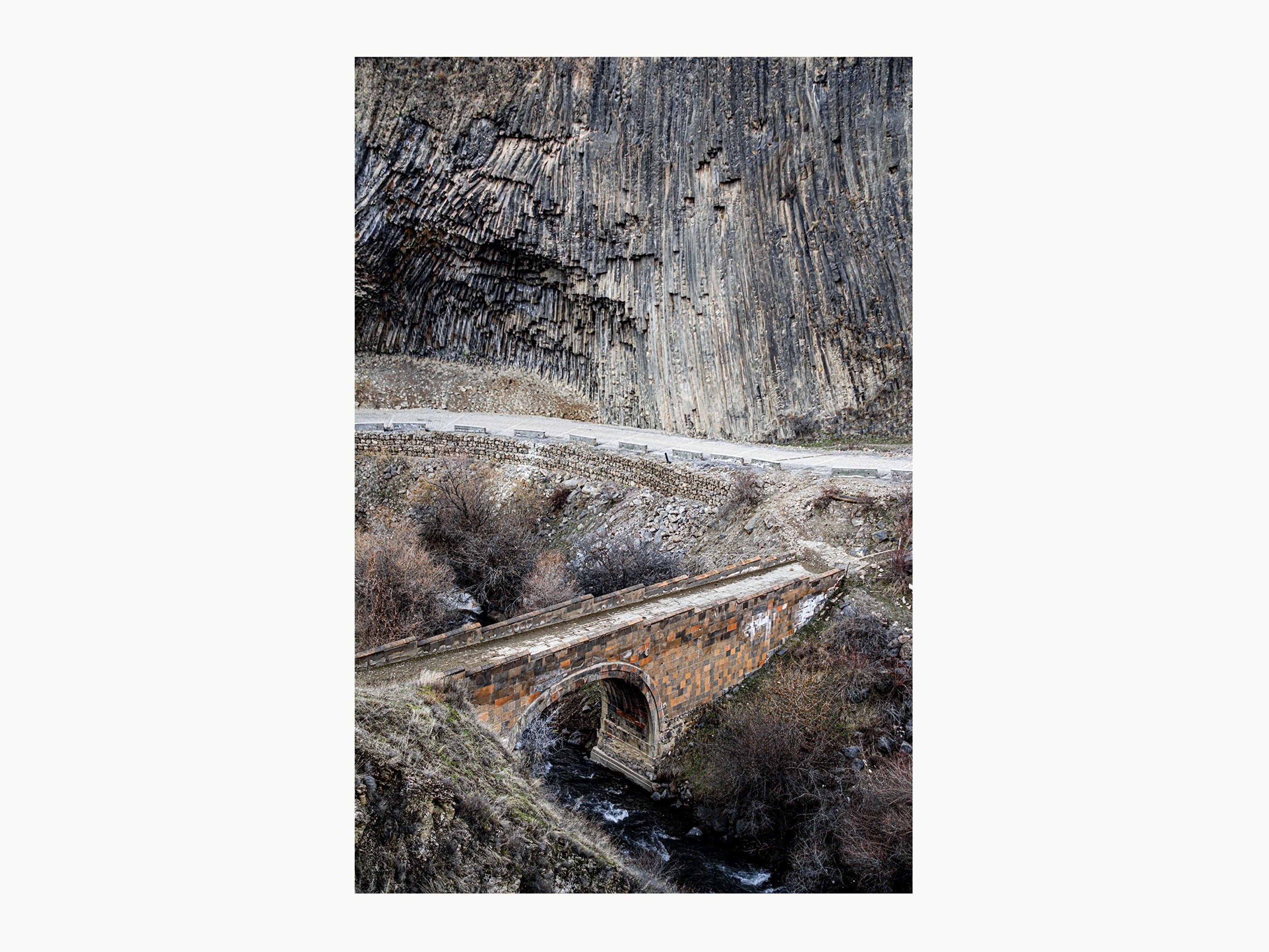 Medieval Bridge Over the River. Old Bridge and Rock Mount. Bridge Arch ...