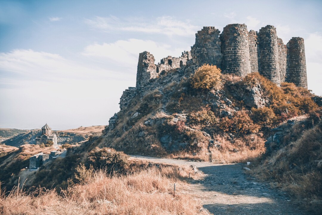 Fortress and Church. Ruins of an Old Castle and Monastery. Fort, Church ...