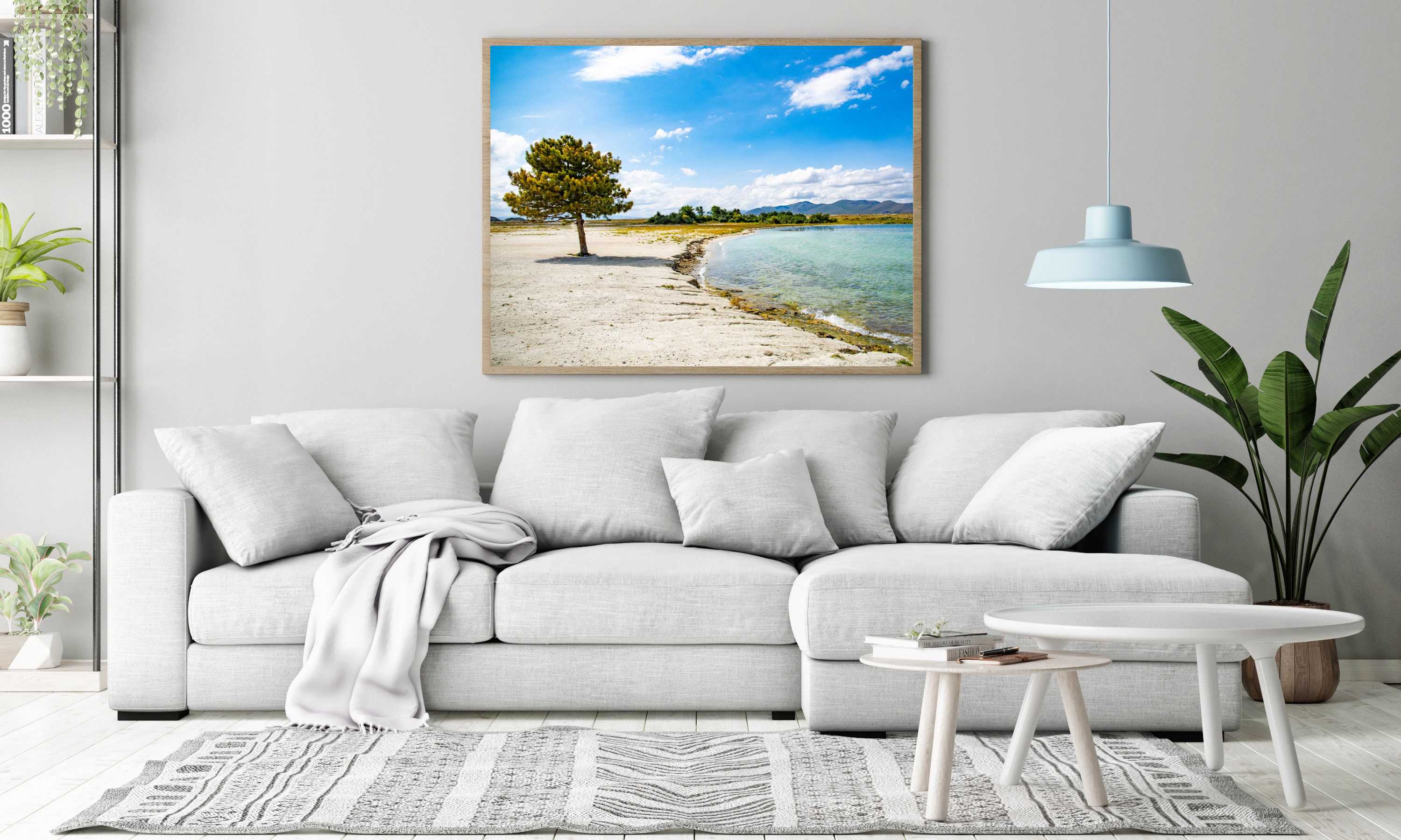 Lonely Tree by the Sea. Sea Shore Print Set. White Beach Wall Art ...