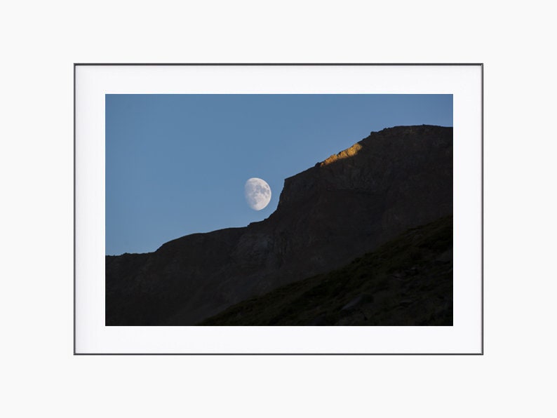 Moon and Mountain. Full Moon and Rock. Moonlight Wallpaper for Print ...