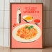 Retro Food Print Spaghetti Wall Print Retro Kitchen Wall Decor Digital ...