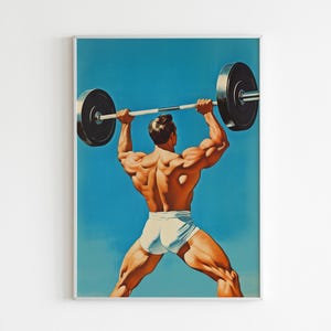 Retro Gym Wall Art Printable Home Gym Motivation Art Weightlifting ...