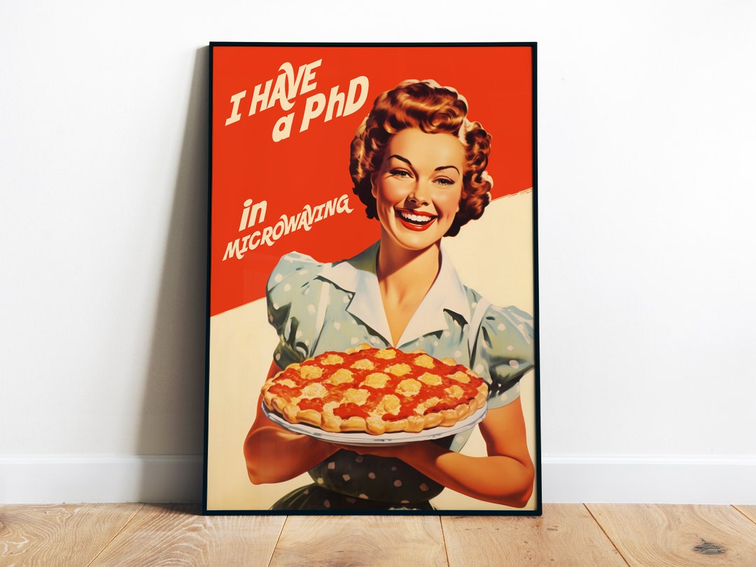 Funny Kitchen Poster Printable Funny Kitchen Art Retro Housewife Poster ...
