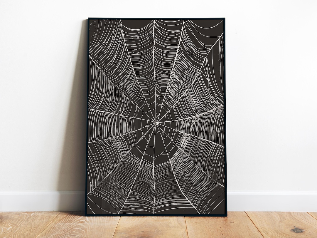 Spider Web Print Retro Halloween Wall Art Printable Halloween Decor ...