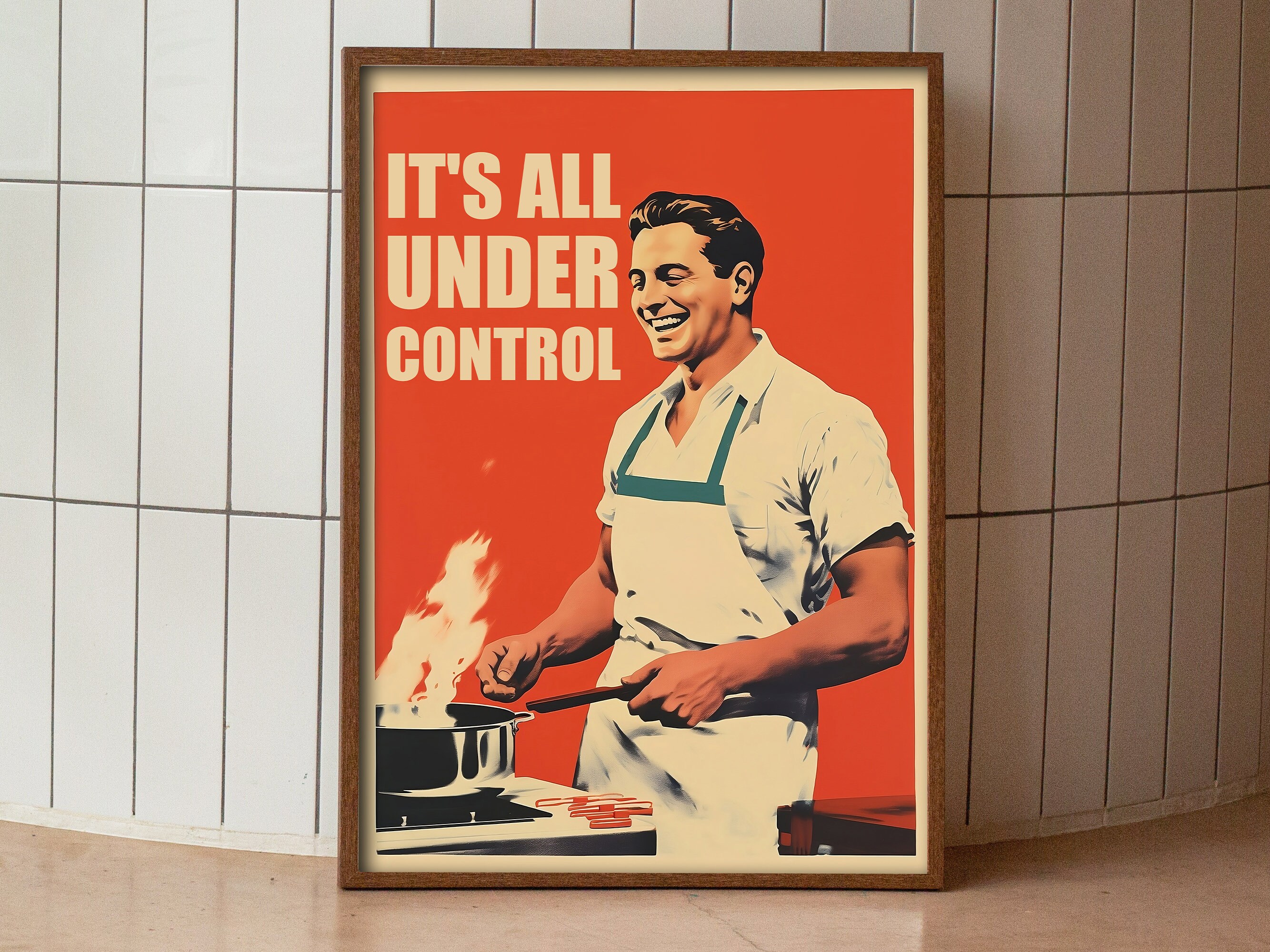 Retro Kitchen Print Funny Poster Kitchen Wall Art for Man Cooking ...