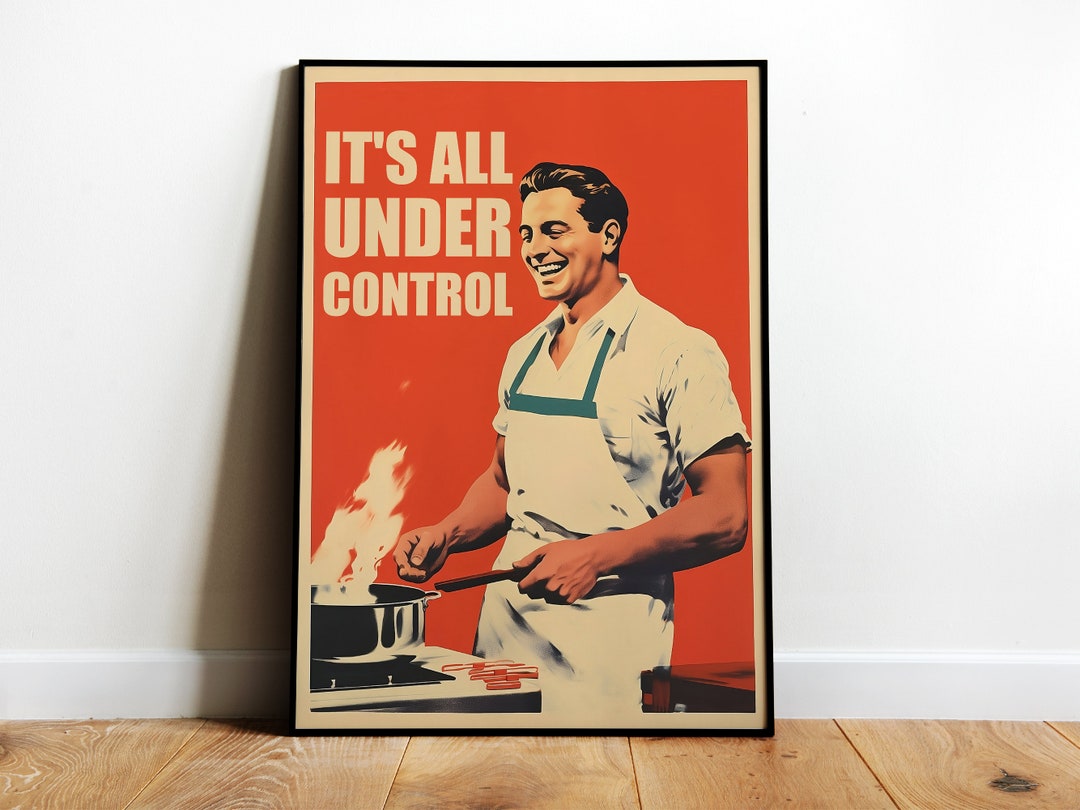 Retro Kitchen Print Funny Poster Kitchen Wall Art for Man Cooking ...